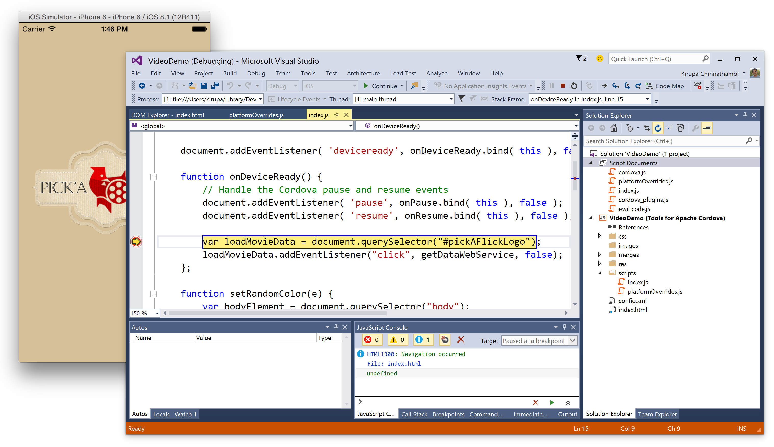 Tools for Apache Cordova Update: iOS Debugging & Windows 8.1 Support - Visual Studio Blog